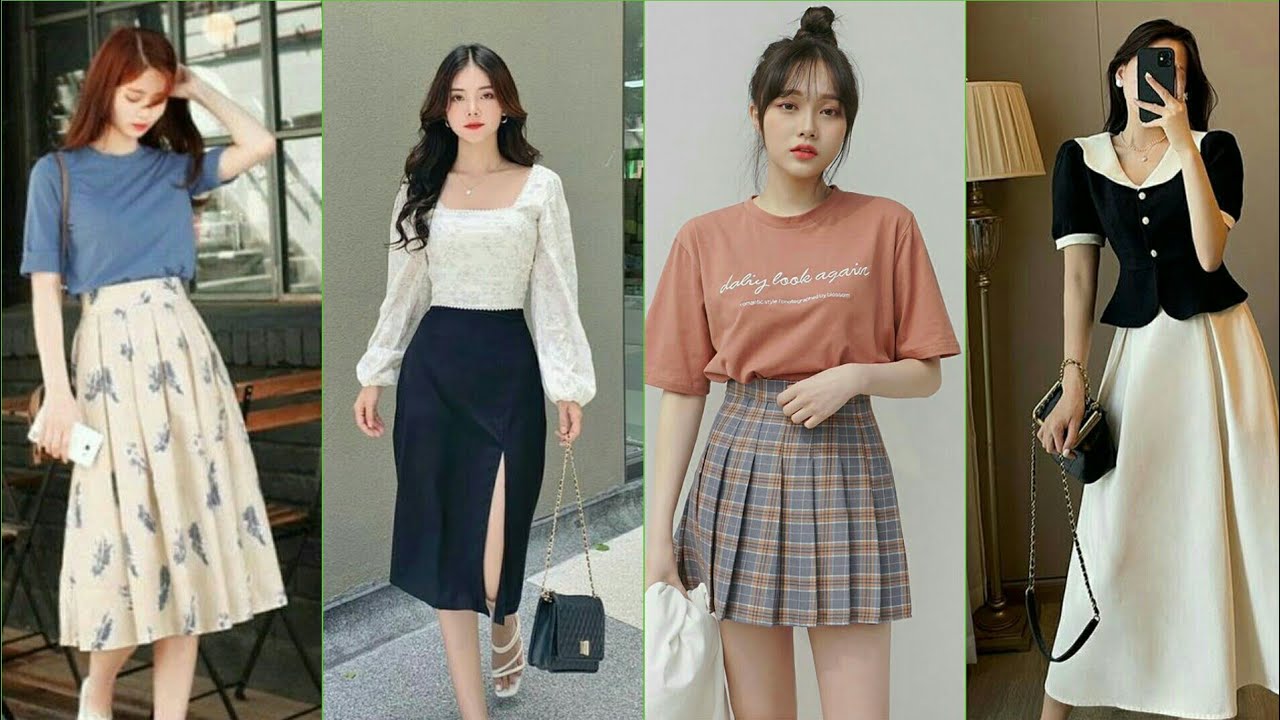Idyllic & gorgeous aesthetic Korean skirts outfits - YouTube
