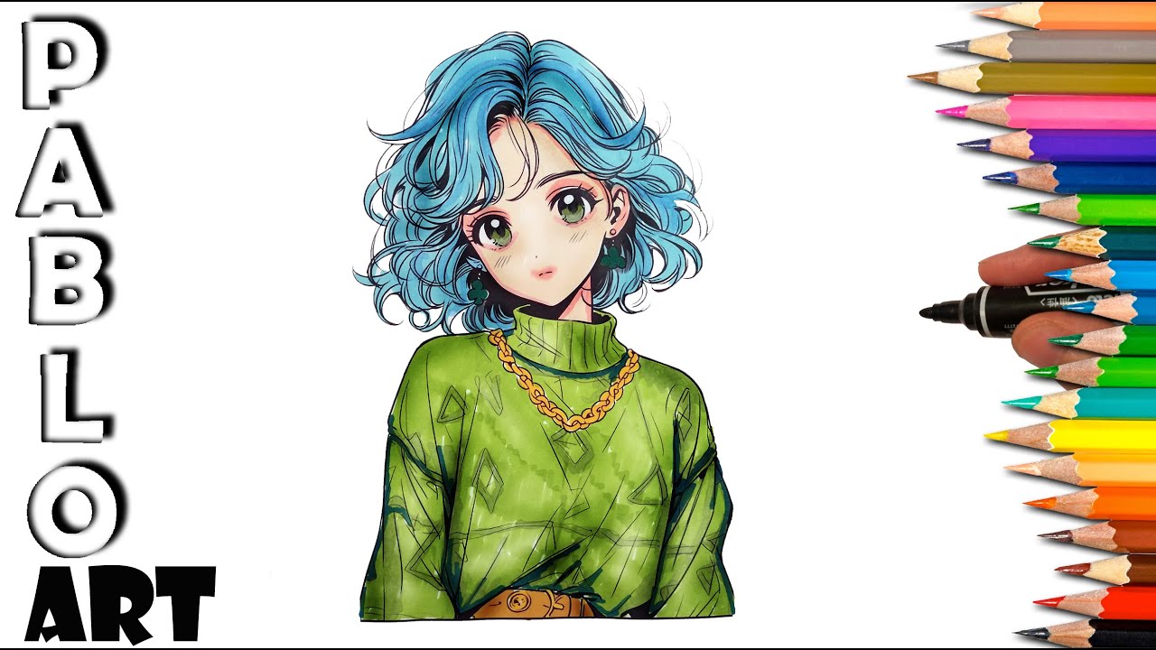 How to Color cute Anime Girl | Learn to Draw step by step - YouTube