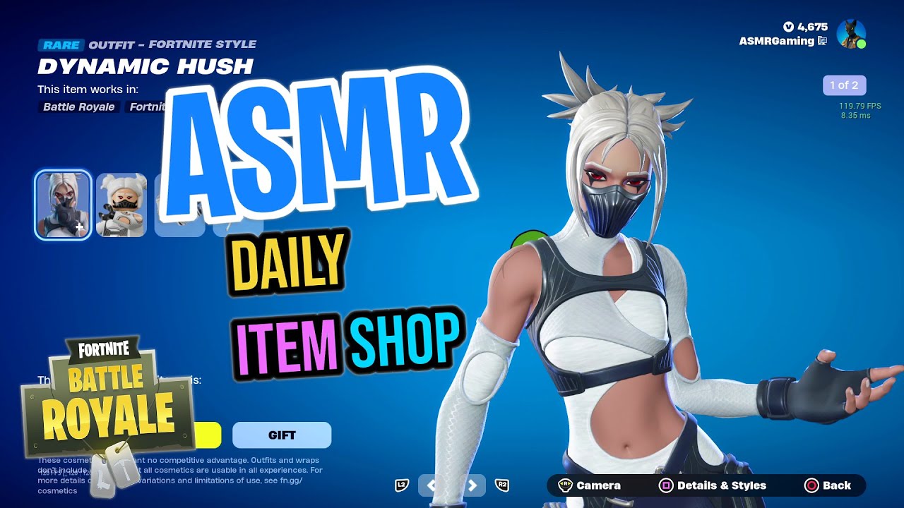 ASMR Fortnite NEW Dynamic Hush Skin! Daily Item Shop 🎮🎧 Relaxing ...