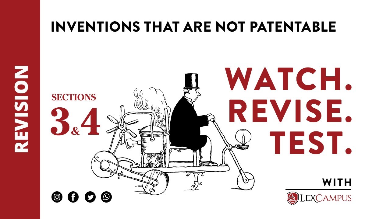 Patent Agent Exam - Revision – Sections 3 and 4 – Inventions that are ...
