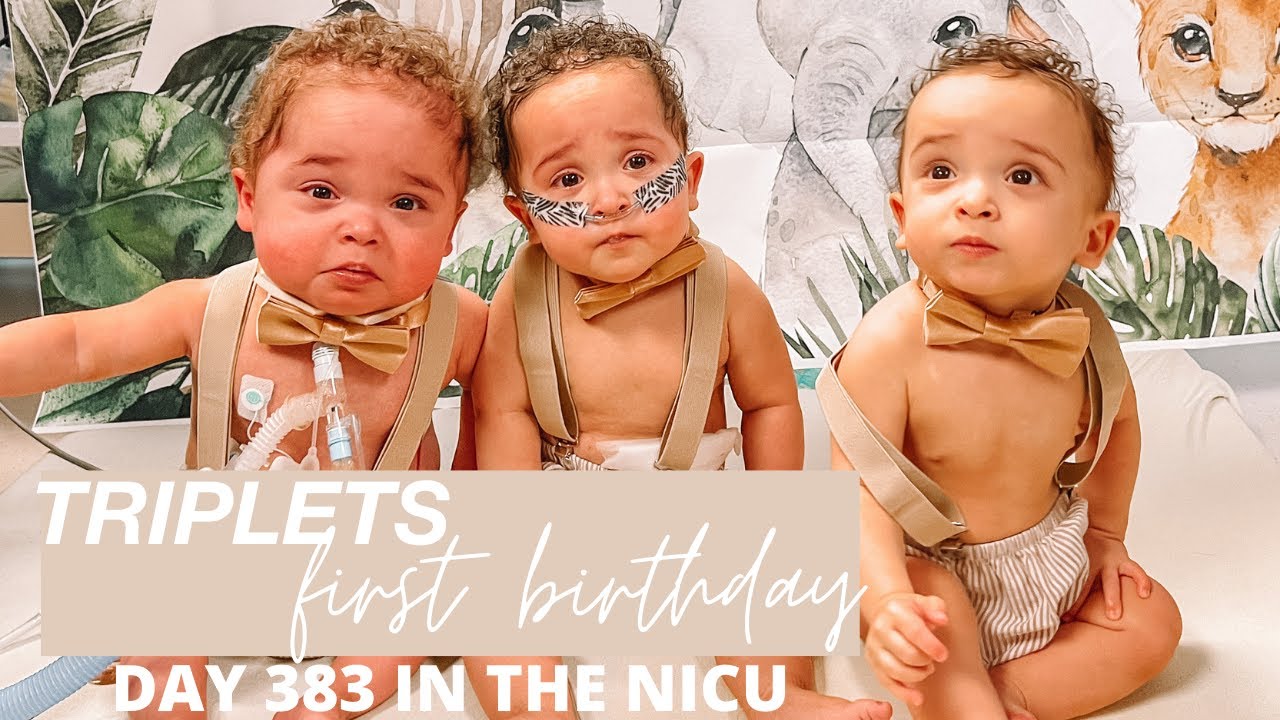 the TRIPLETS first birthday + EZZY IS COMING HOME!!!! - YouTube