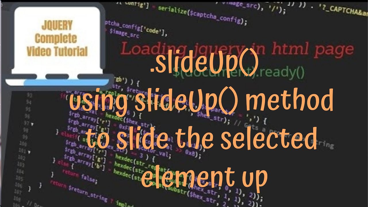 Jquery Tutorials 20 Using Slideup Method To Slide Up An Element In Web Page Youtube