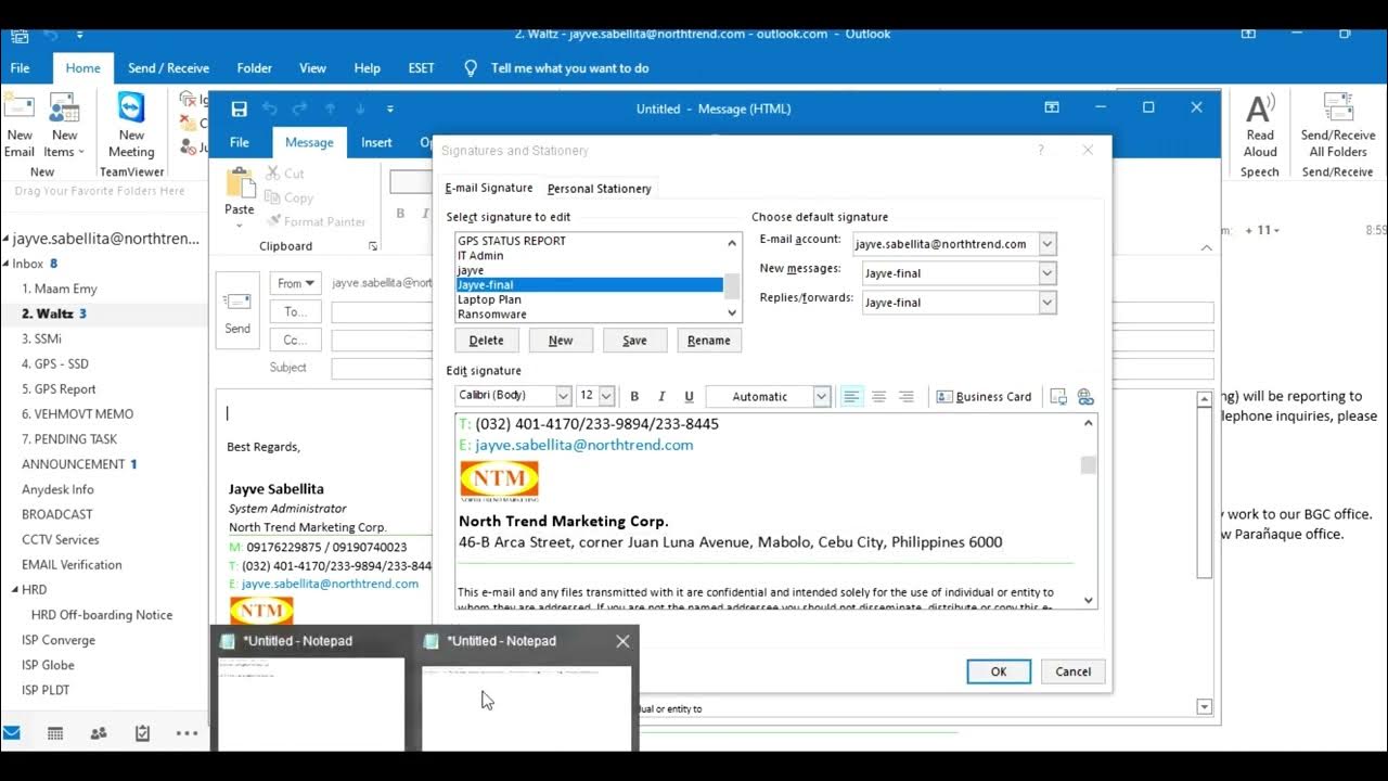 How to update Email Signature - NTMC Guide - YouTube
