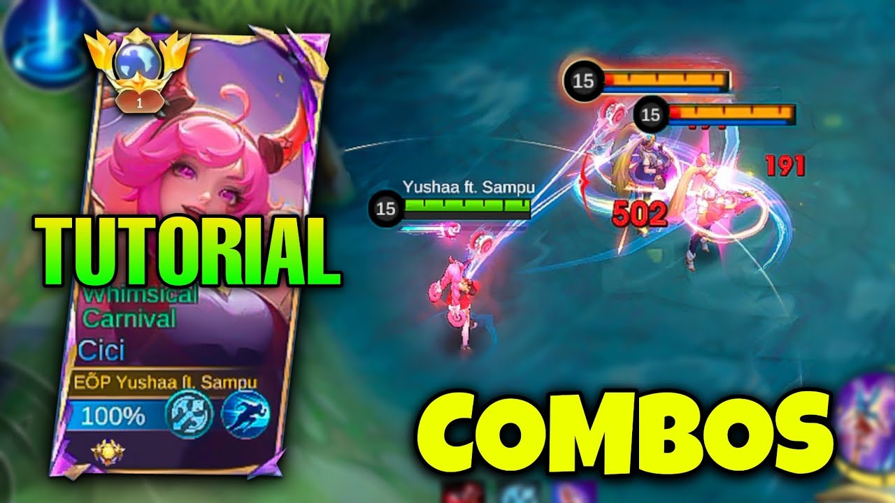 CICI COMBOS TUTORIAL 😱🔥|| NEW HERO CICI BUILD & EMBLEM WITH SUPREM NANA ...