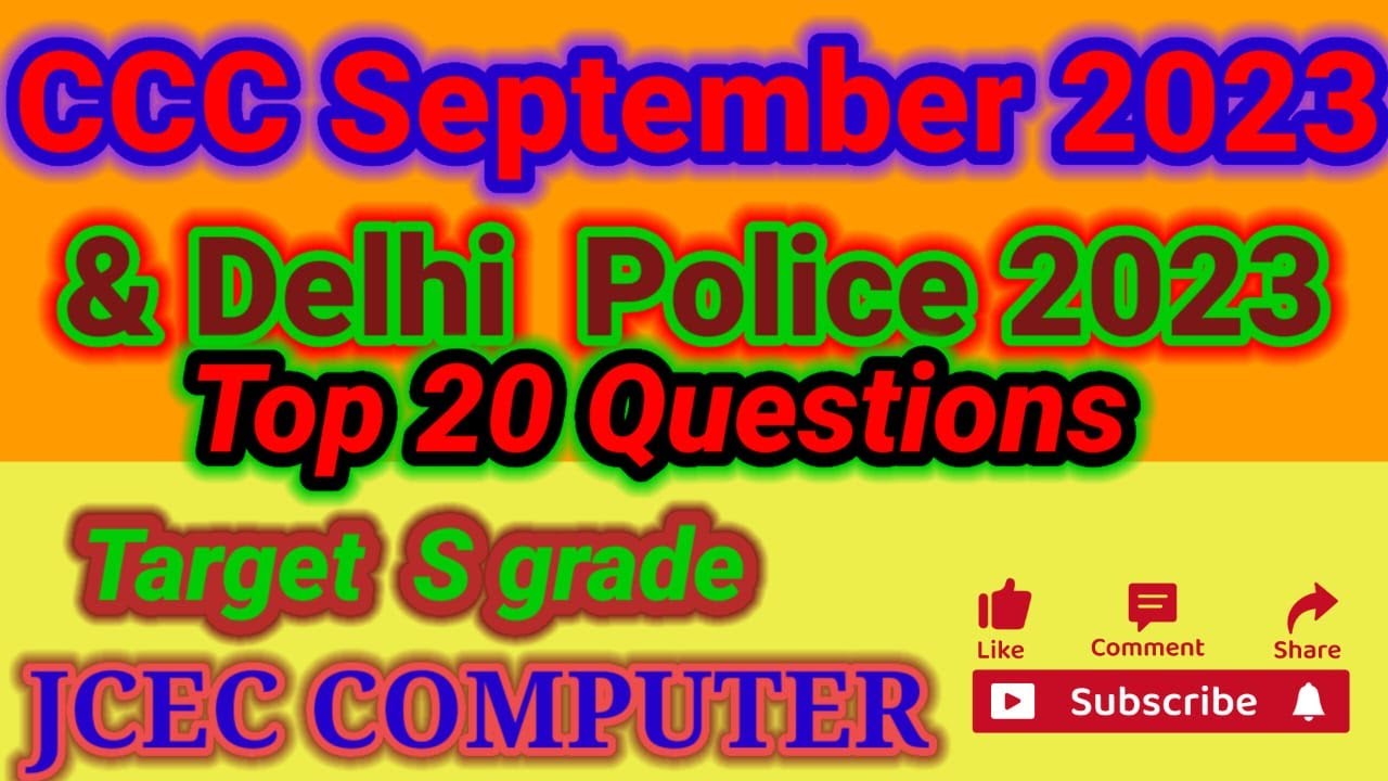 CCC & Delhi police Top 20 Questions - YouTube