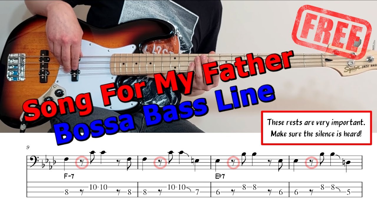 "Song For My Father" Bossa Bass Line 🎵 Bass Guitar Lesson 🎸 - YouTube