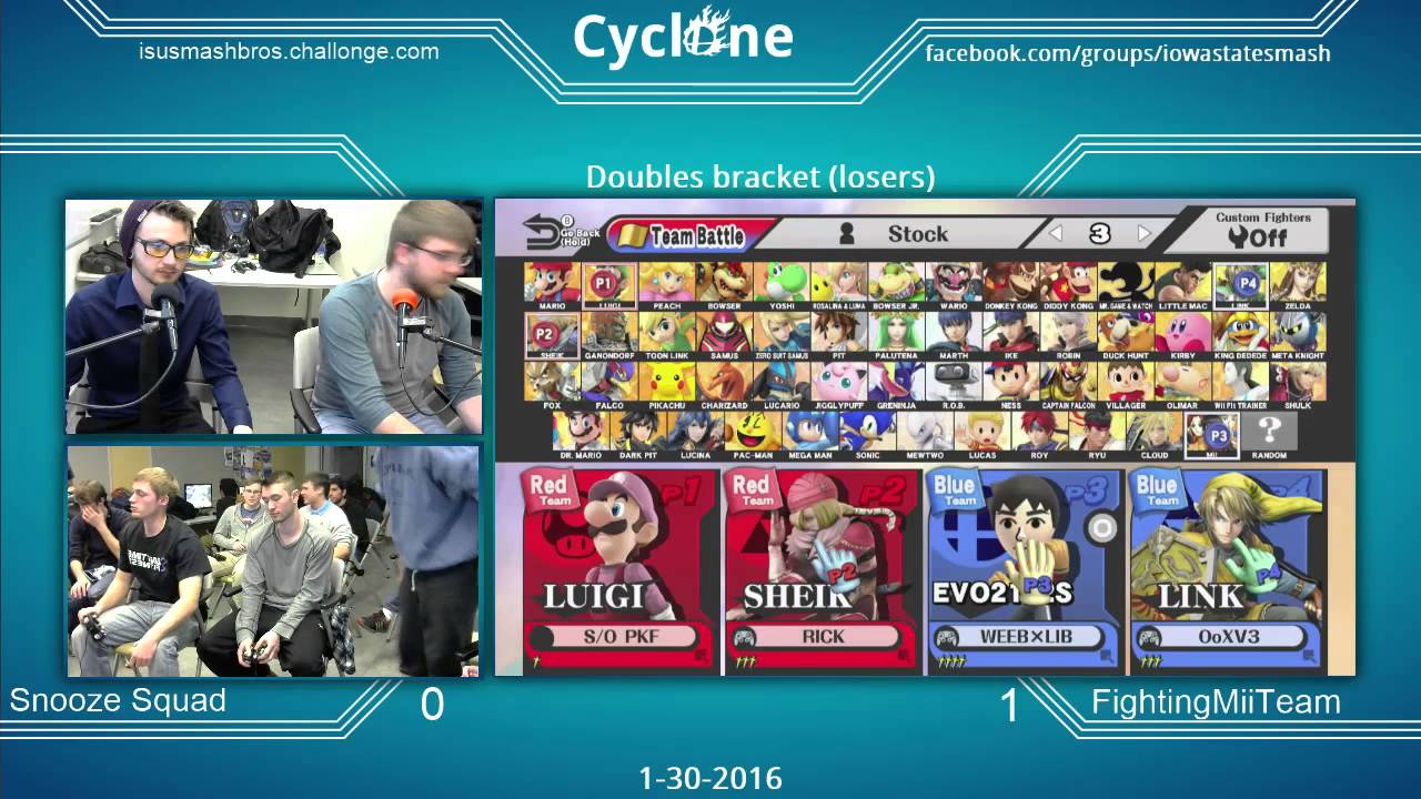 Snooze Squad vs Fighting Mii Team | Cyclone #6 Doubles - YouTube