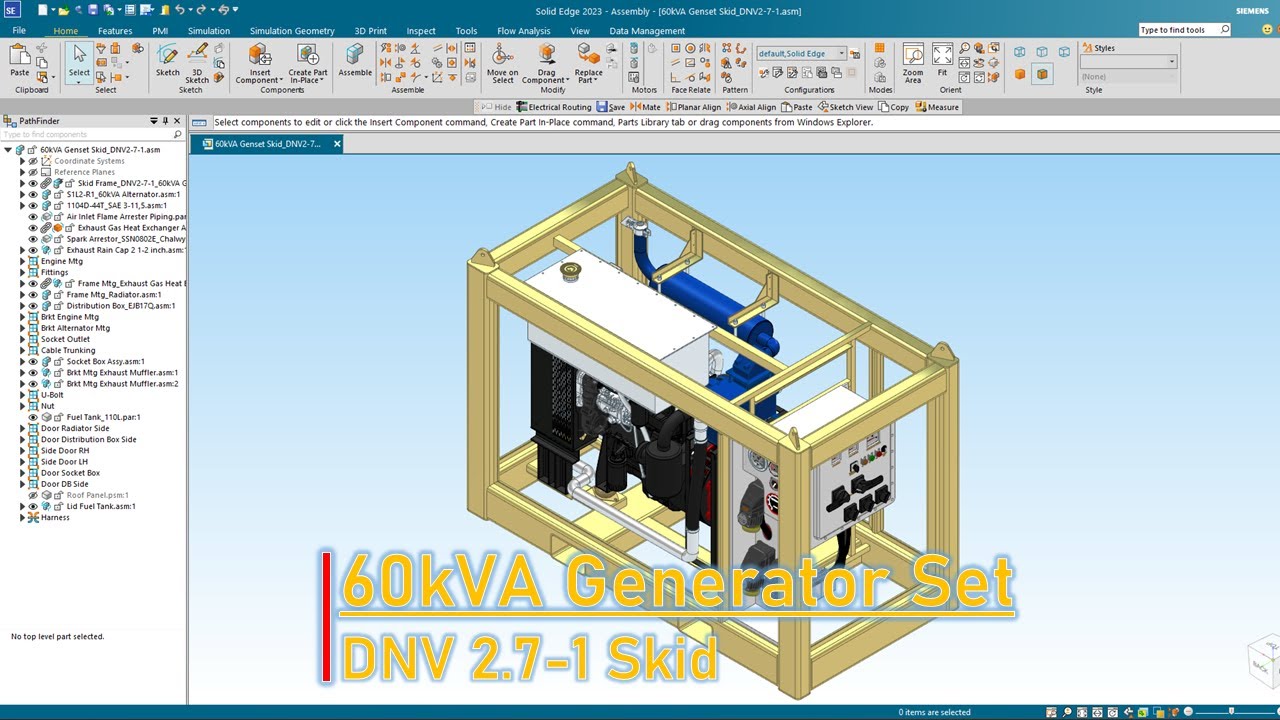 60kVA Diesel Generator CAD Design - YouTube