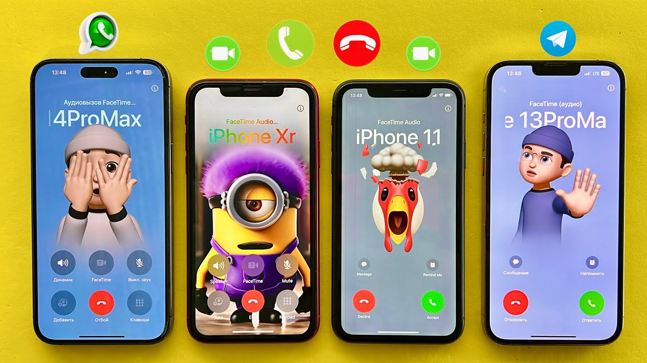 iPhone Incoming & Outgoing Call in FaceTime + WhatsApp + Telegram ...