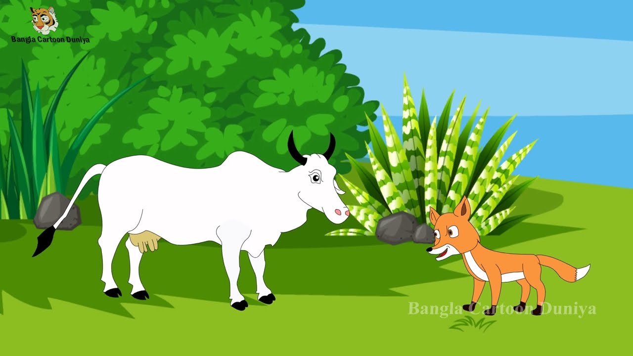 চালাক শিয়াল ও বোকা গরু । দুষ্ট গরু । Bangla Cartoon Chalak Siyal, Boka ...