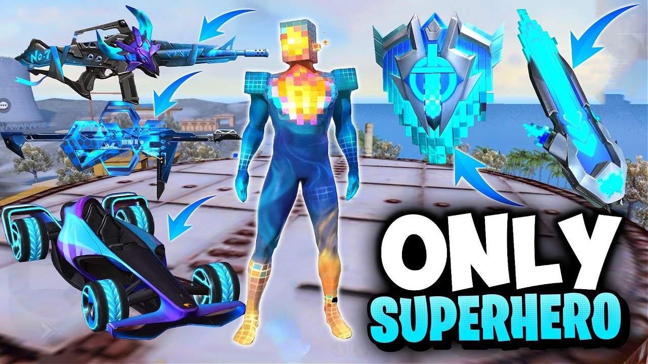 CHALLENGE:- I CAN ONLY USE SUPERHERO ITEMS💙 SUPERHERO BUNDLE, CAR ...