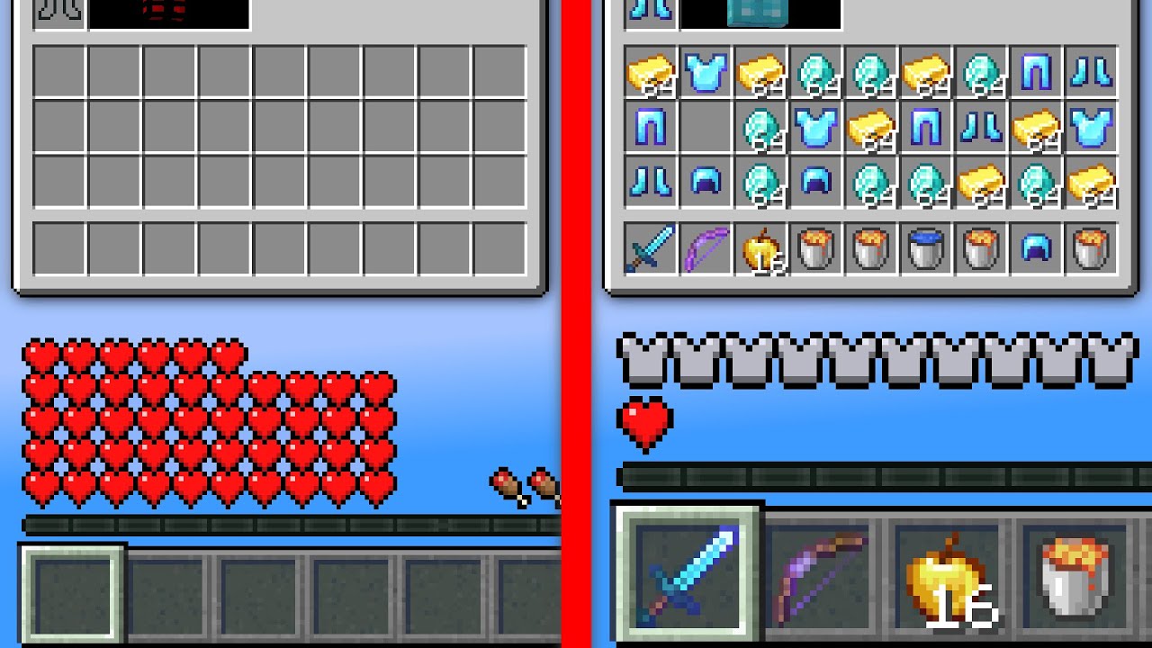 Minecraft UHC but the more ITEMS you get, the less HEARTS you have ...