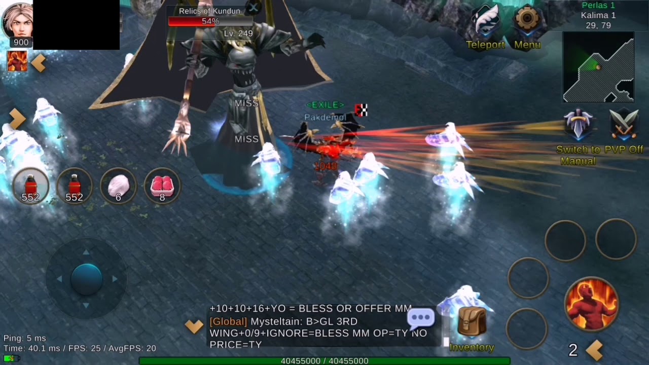 MU LOST CONTINENT (Mobile android/ios) : Level 249 Kundun Bloodangel ...