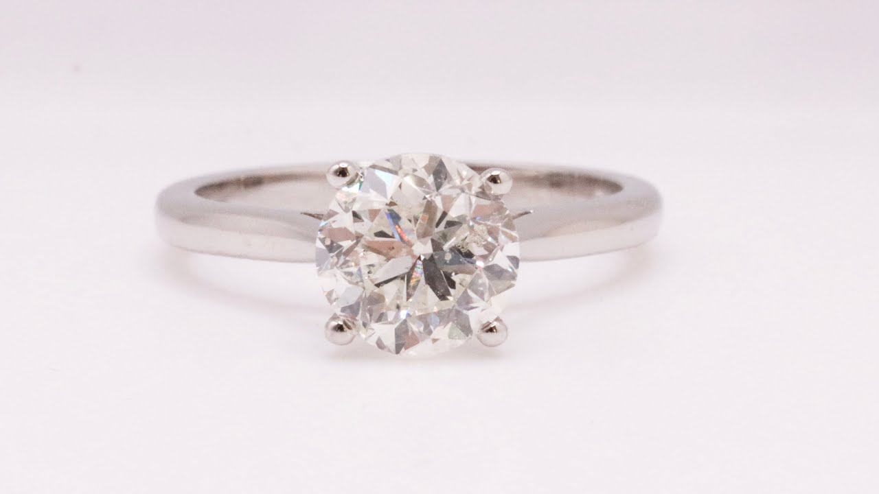 Round Brilliant Cut Natural Diamond 2.00 Carat D VS2 Platinum Ring DGI ...