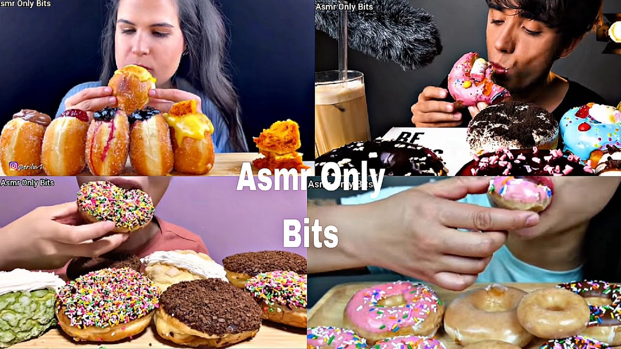 ASMR DONUT//Compilation///no talking///Bites only////asmr Mukbang//asmr ...
