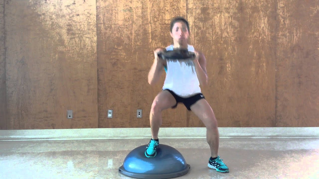 Lateral Jump Squats on BOSU - YouTube