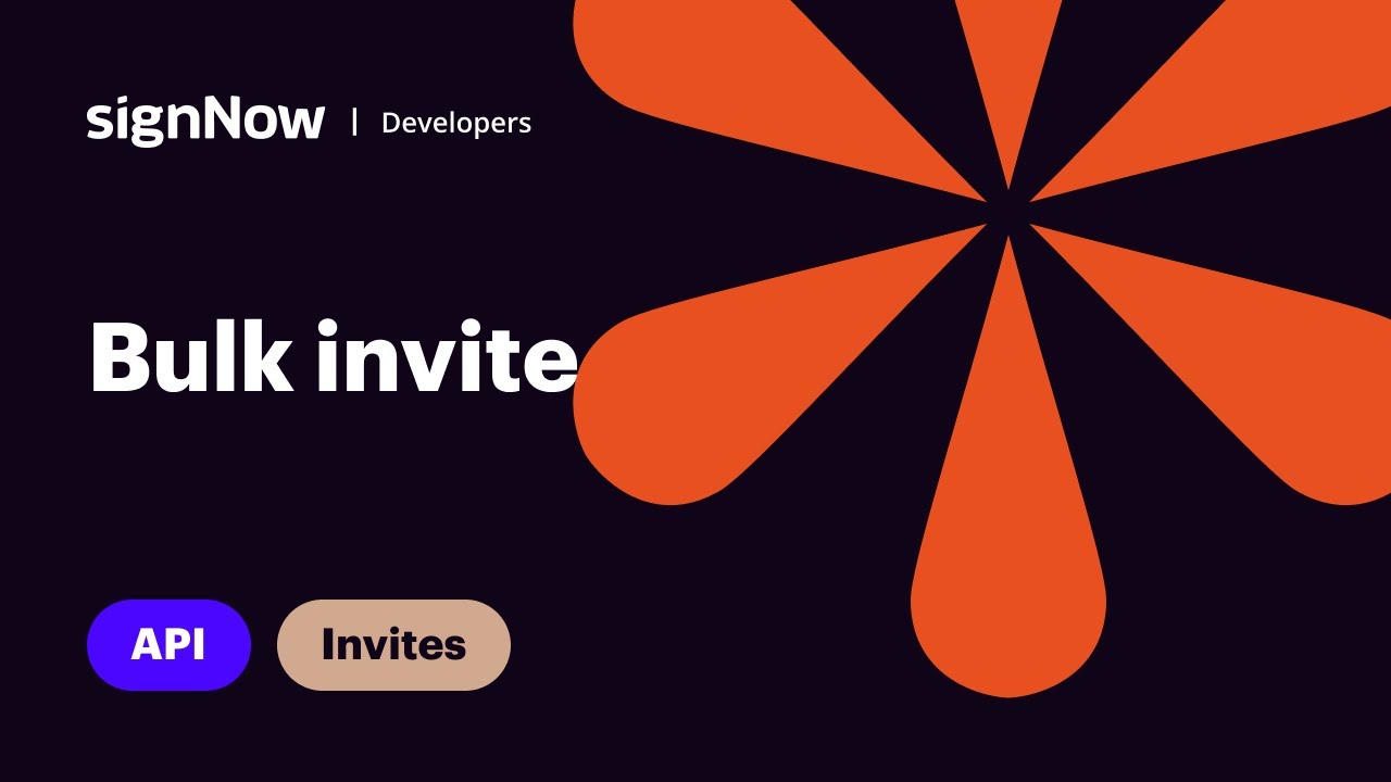 SignNow API Video Tutorial: Bulk Invite - YouTube