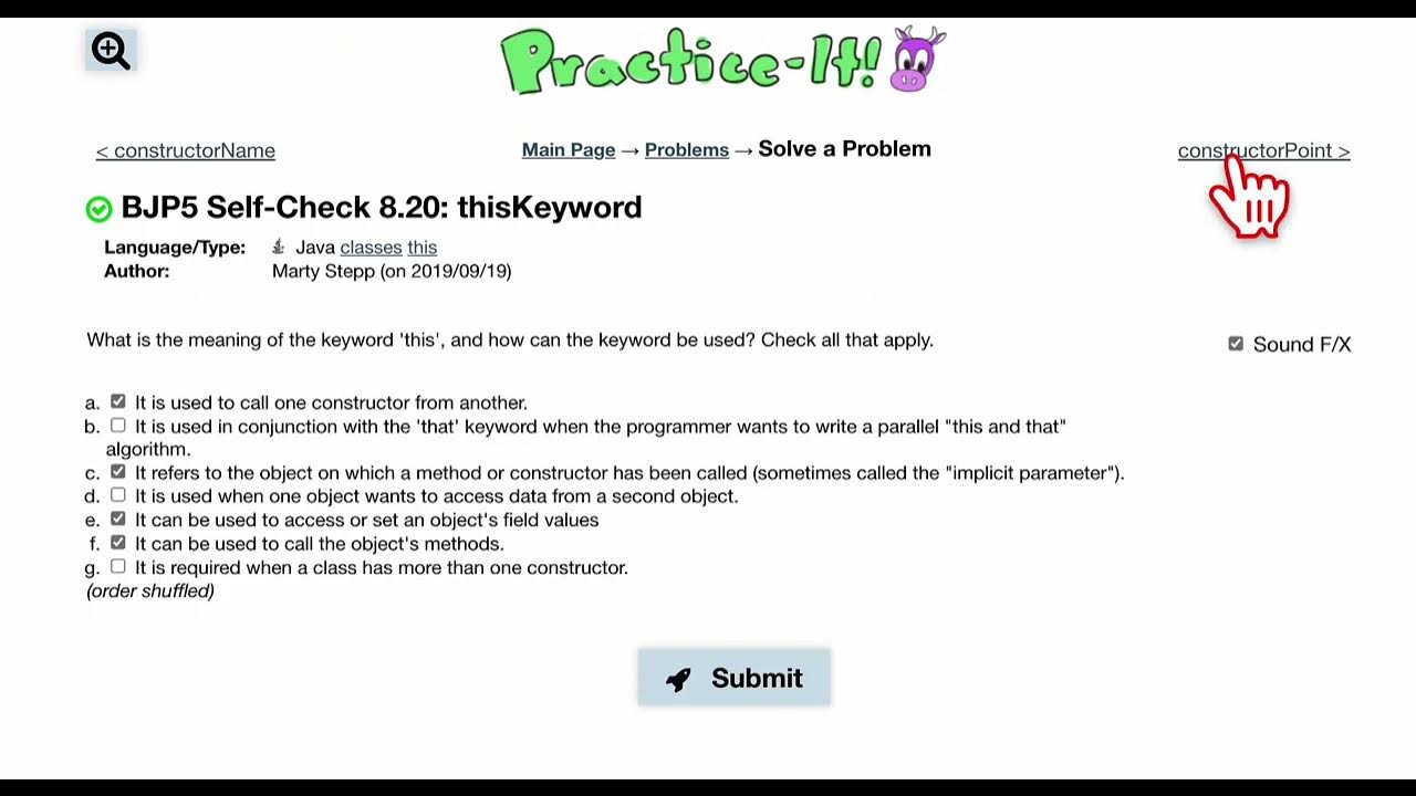 Java Practice It | Self-Check 8.20 thisKeyword | classes, this - YouTube