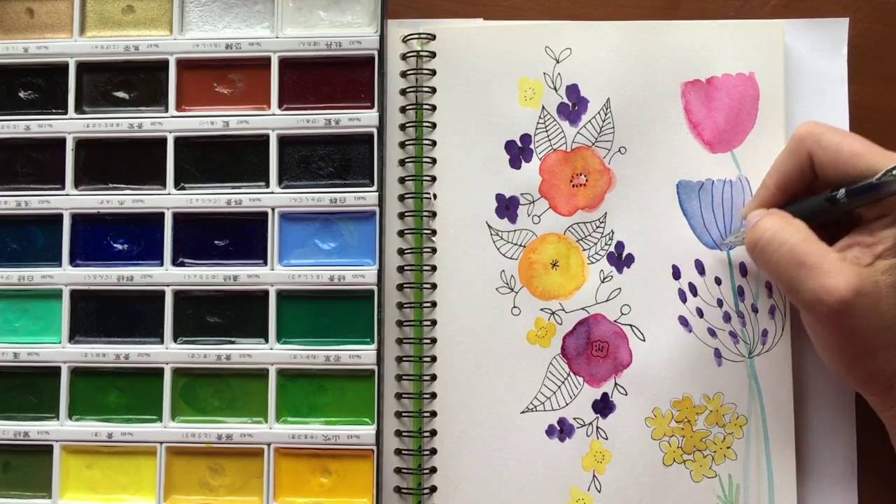 Watercolor Flowers for Bible Art Journaling 3 - YouTube