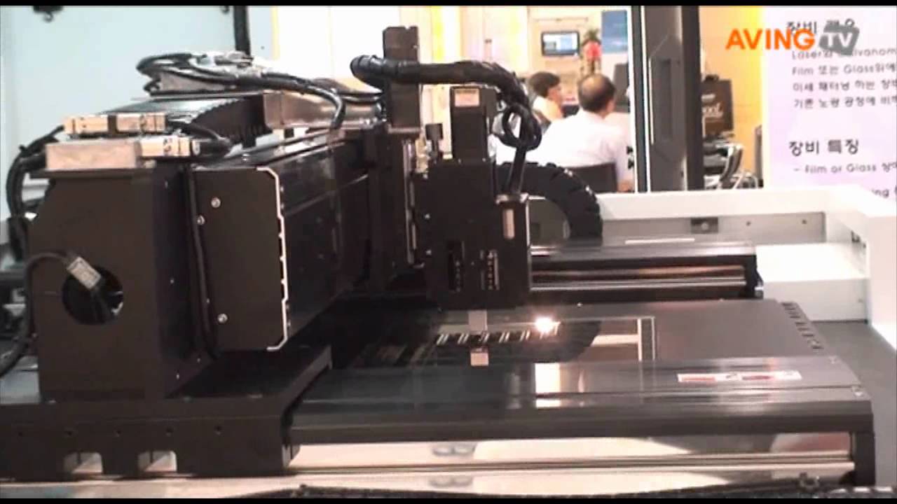 하드램, 다이아몬드 휠을 이용한 스크라이빙 장비 'Glass R-Scriber' - YouTube