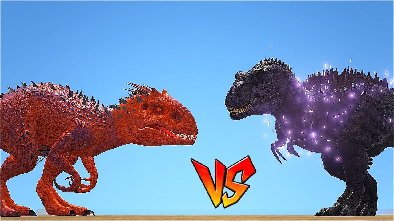 Ark Survival - INDOMINUS REX vs OMEGA REX + TRICERATOPS BOSS [Ep.94 ...