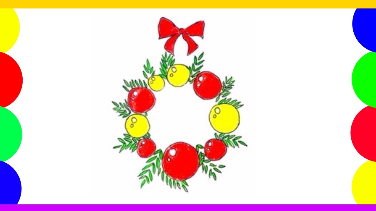 How to draw a wreath very easy for beginners wreath sketch draw - YouTube