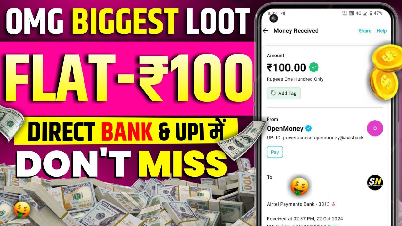 New Earning App Today | ₹100+₹100 Unlimited Earning Trick | Online Earning App Without ...