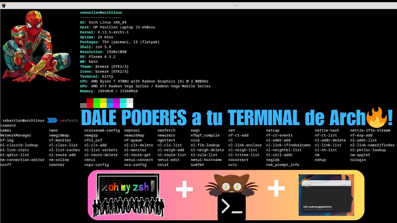 🔧 Personaliza tu Terminal en Arch Linux como un PRO | Neofetch + Zsh ...