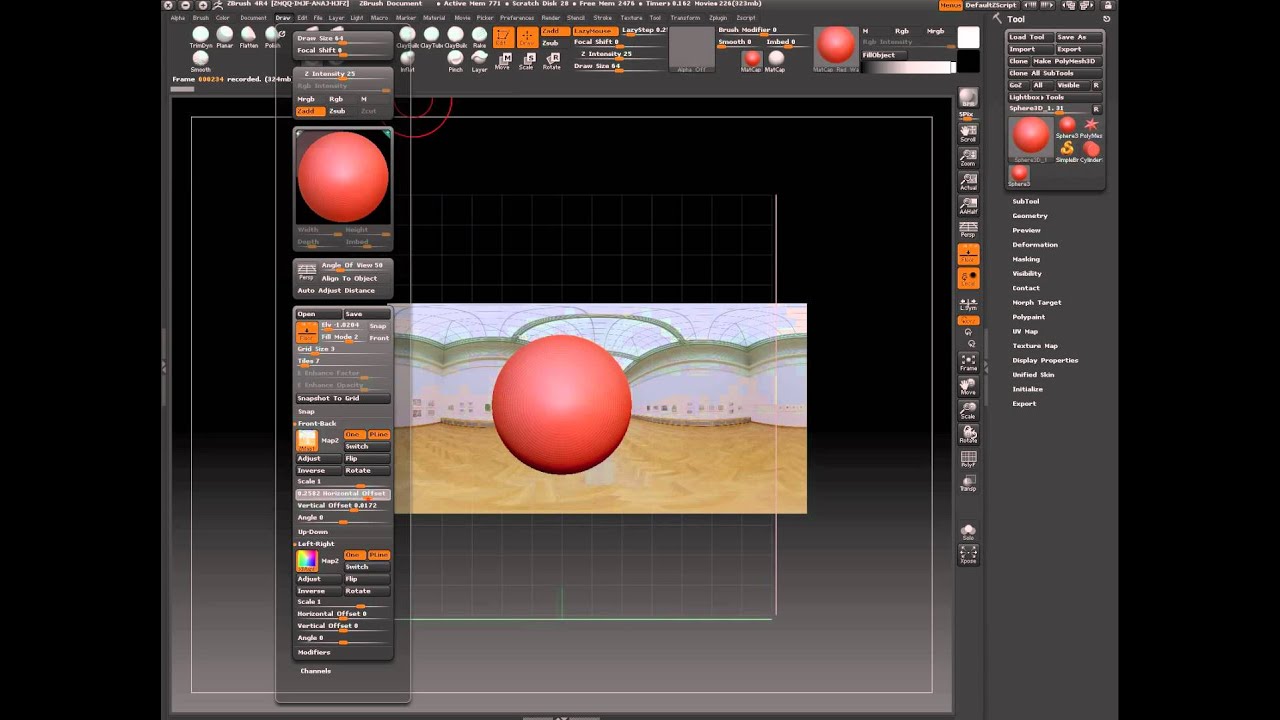 How to set up Zbrush 4r4 new Grids and Reference Images plane - YouTube