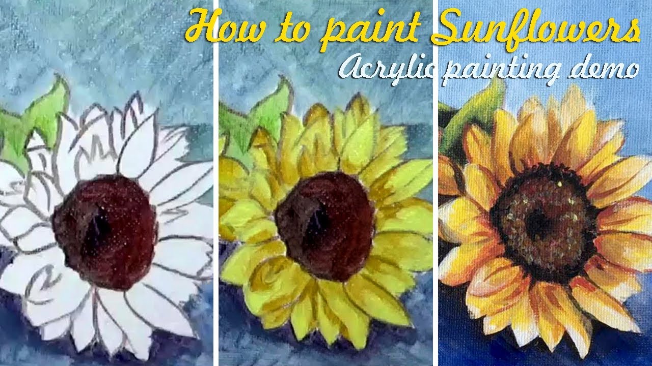 How to paint Sunflowers | Full Version | acrylic painting demo - YouTube