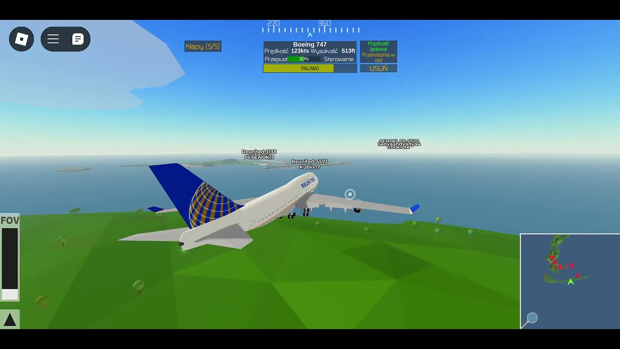 Boeing 747-400 United flying in PTFS (ROUTE IN DESCRIPTION) - YouTube