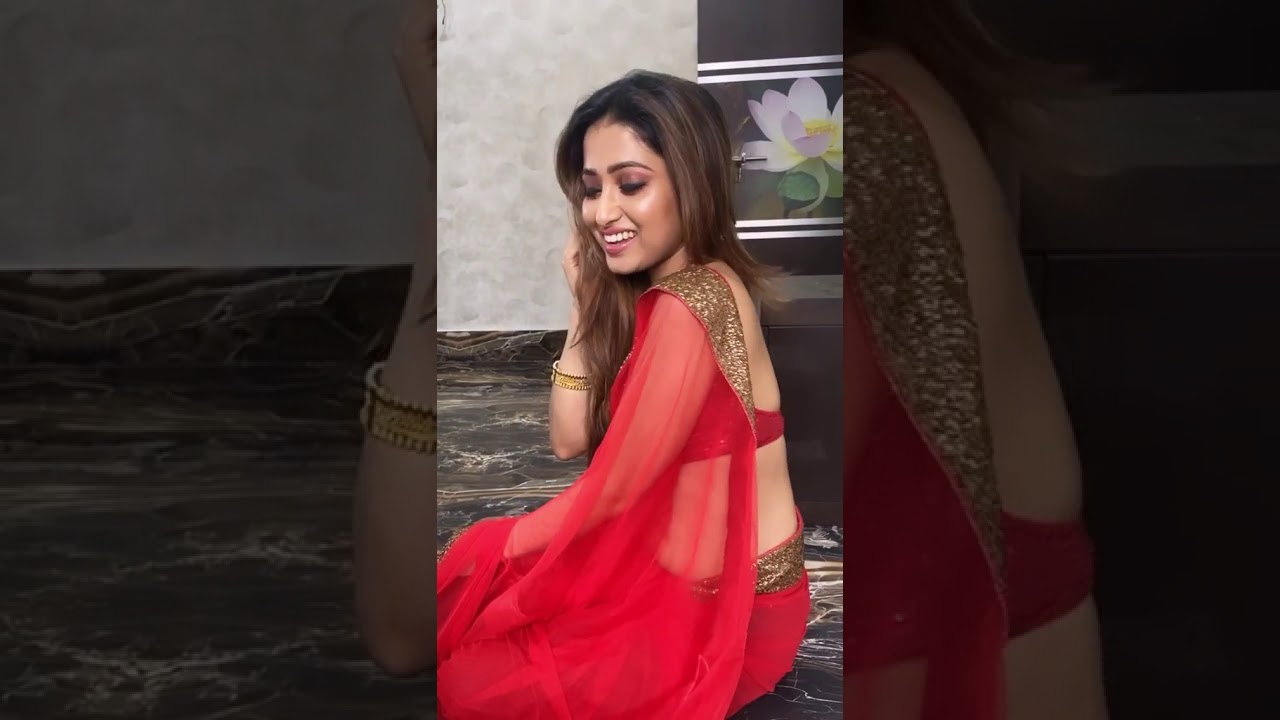 Sudipta Banerjee hot navel in sexy red saree | Sudipta Banerjee sexy back #shorts #hot #navel # ...