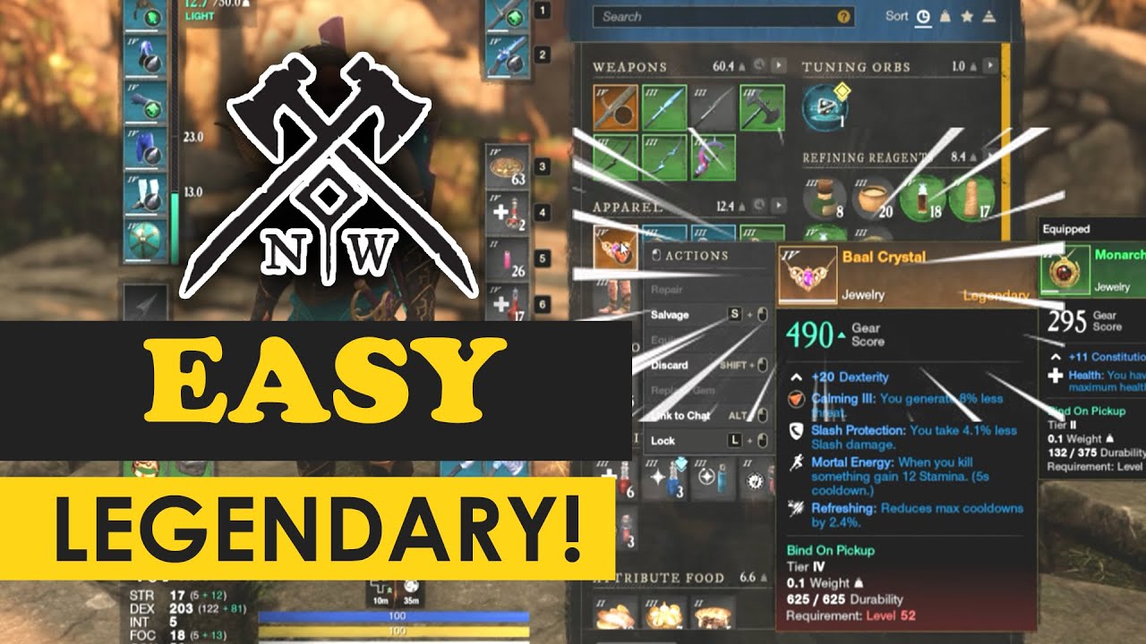 Easy LEGENDARY Sword & Jewelry Drop in New World LVL 35 to 52 - YouTube