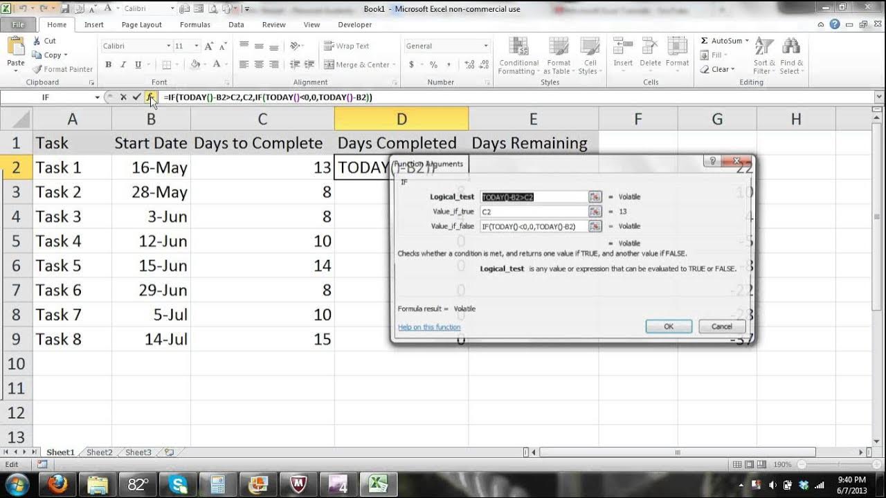 Microsoft Excel Gantt Chart Tutorial Excel 2010 Part 1 - Automated Progress Gantt Chart Tutorial ...