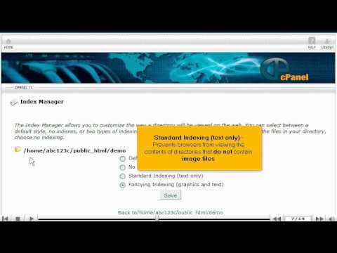 Using Index Manager in CPANEL - CPANEL Video Tutorials (CPANEL 11) - YouTube