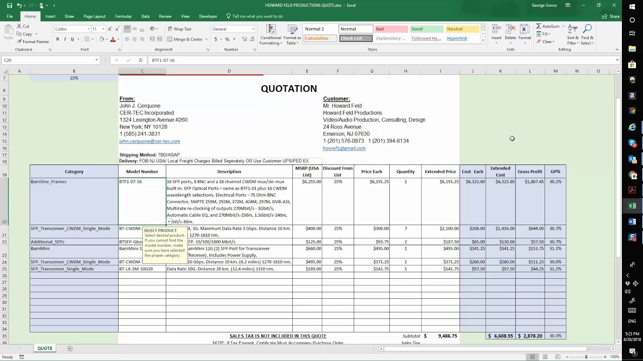 Quote Sheet Expanation - YouTube