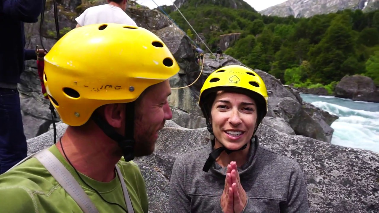 Tyrolian Traverse "Tiroleza" over Futaleufú River Class VI Rapid - YouTube