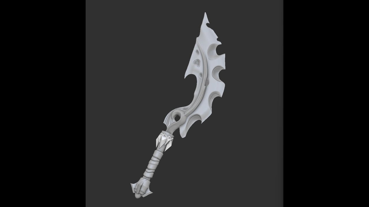 Sculpting timelapse: Curved Blade weapon - YouTube