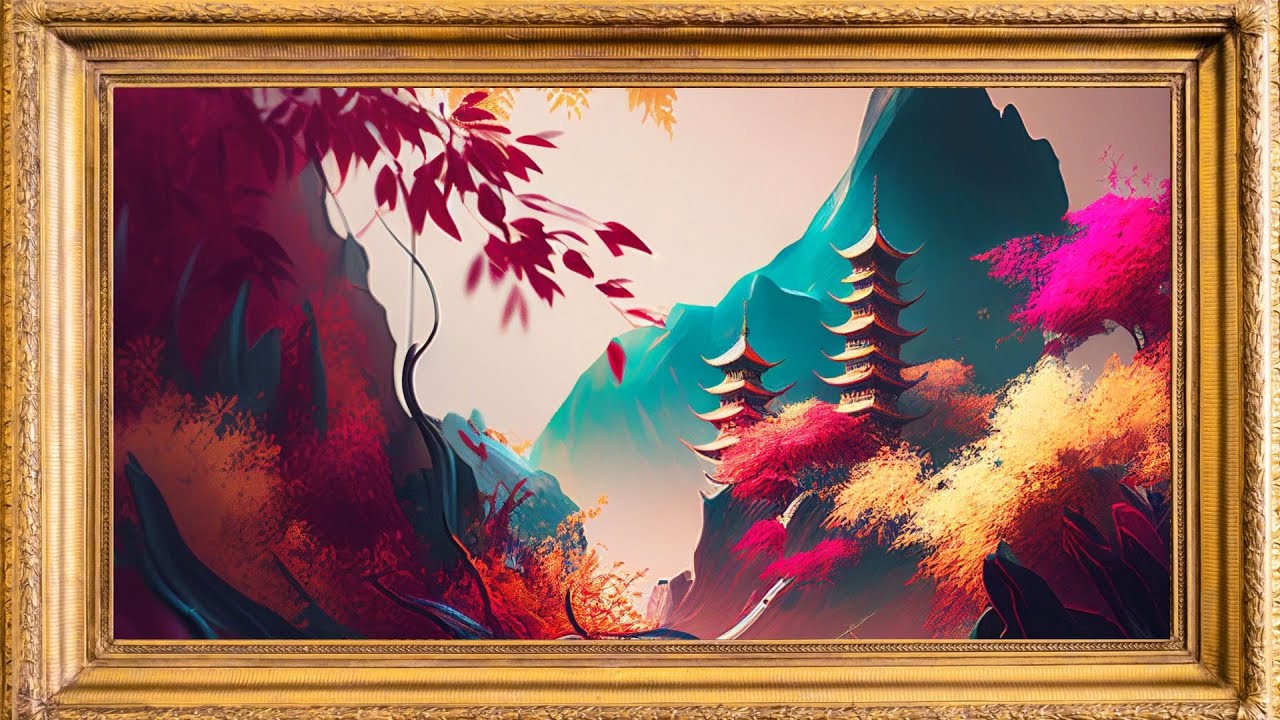COLORFUL CHINESE ART | FRAMED PAINTING | TV WALLPAPER - YouTube