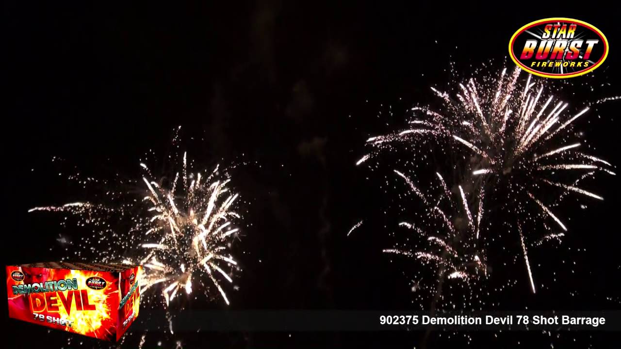 Pyro Magic Fireworks - 902375 Demolition Devil 78 Shot Barrage - YouTube
