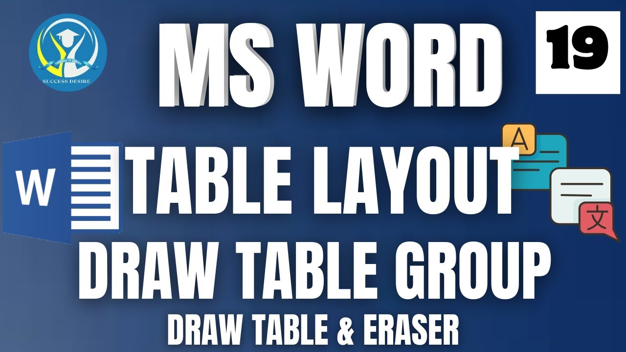 MS WORD TABLE LAYOUT TAB || TABLE GROUP OPTION || HOW TO DRAW A TABLE ...