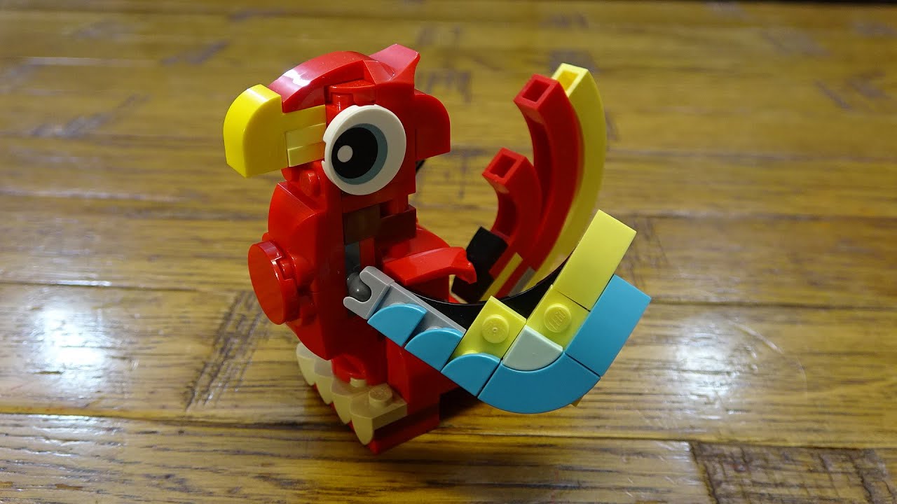 Building a Mini Lego Parrot From Creator Red Dragon 31145 Set - YouTube