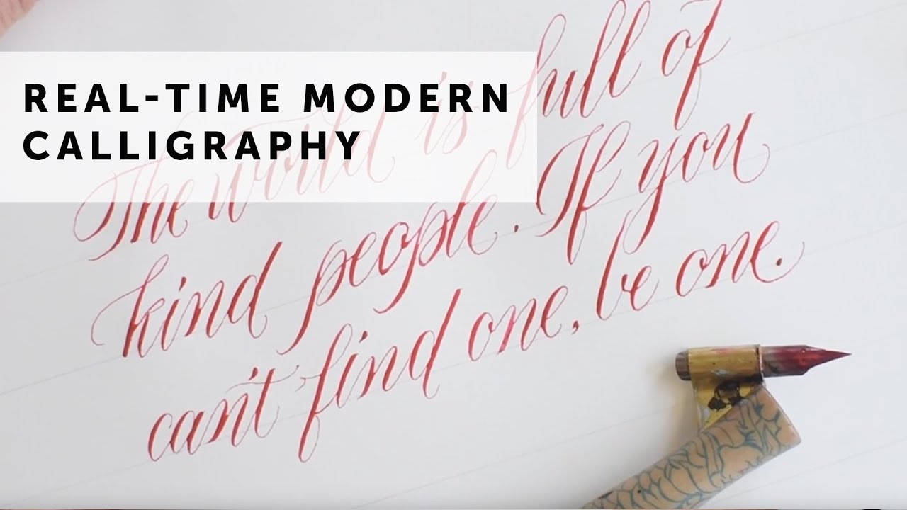 The World is Full of Kind People Modern Calligraphy - YouTube