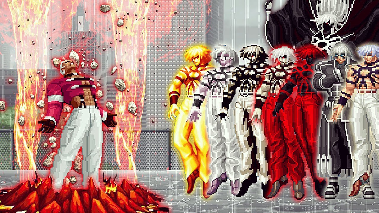 [KOF Mugen] D Rhythm Yashiro Vs Bosses Phoenix Orochi Team - YouTube