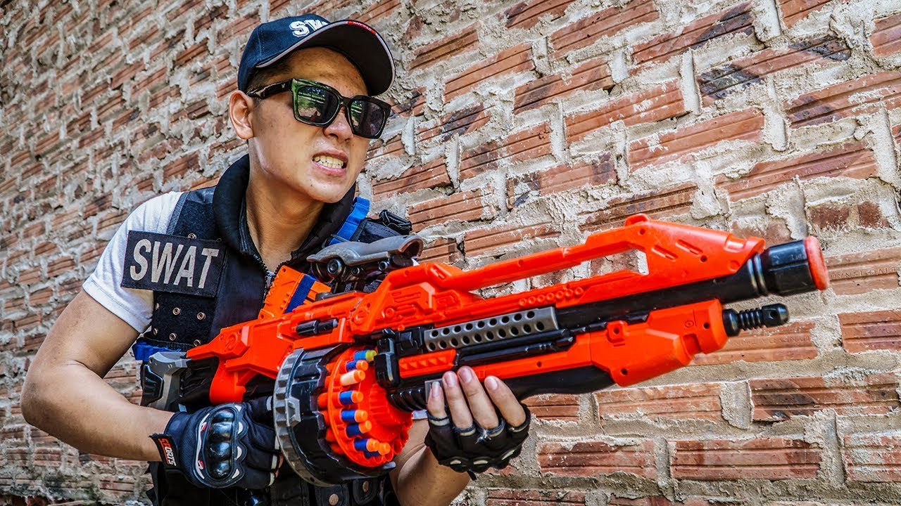 LTT Game Nerf War : Police Patrol Warriors SEAL X Nerf Guns Fight ...