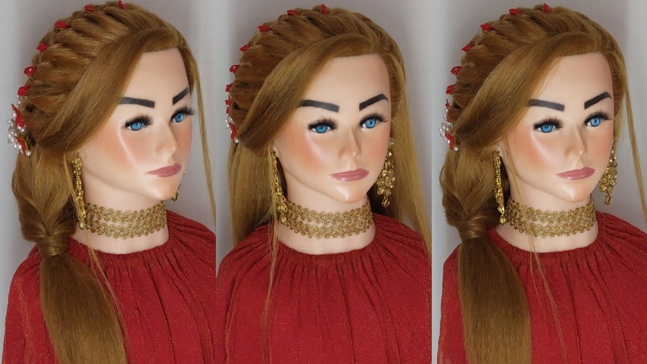 2 Latest Easy Open/Side Braid Wedding Guest Hairstyle Tutorial || Party ...