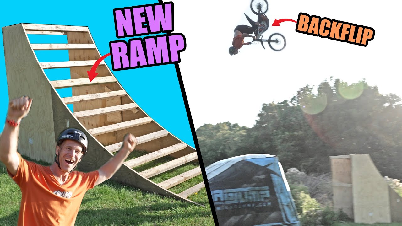 MY FIRST ELECTRIC DIRT BIKE BACKFLIP - NEW RAMP! - YouTube