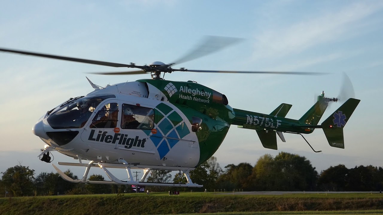 N575LF - AHN LifeFlight 5 Landing - YouTube
