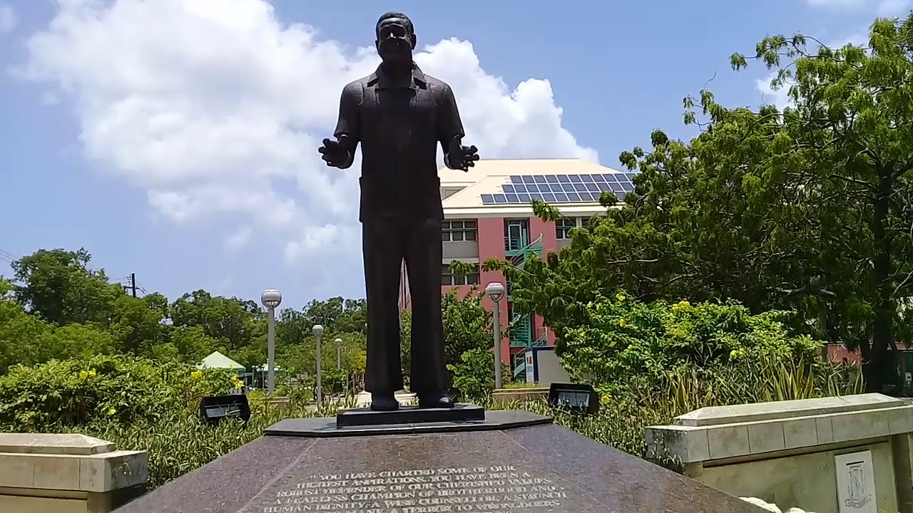 Statue of Sir Frank Walcott in Culloden Road - YouTube