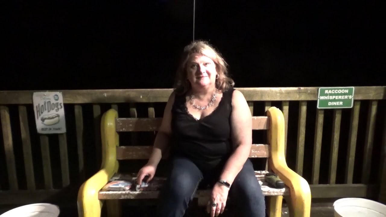 Angie from Georgia flew up today and will be feeding the raccoons ...